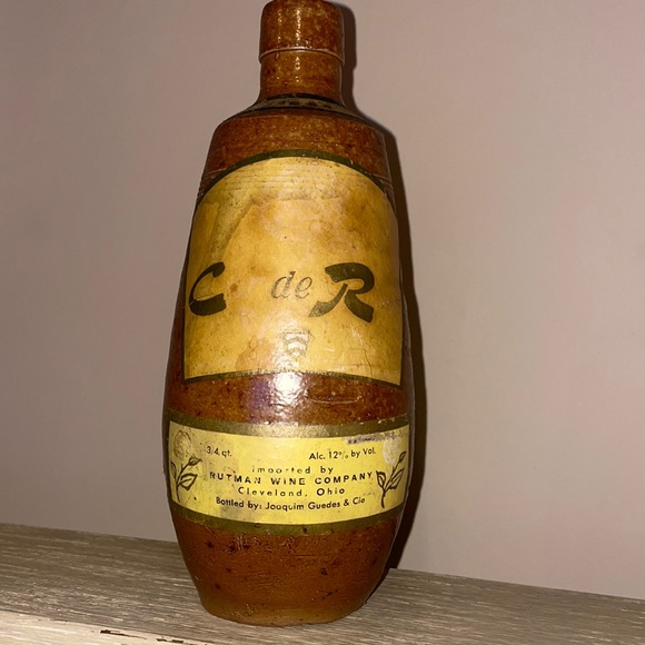Dining | Vintage 1964 Imported Wine Grey Clay Bottle Ground Mustard ...